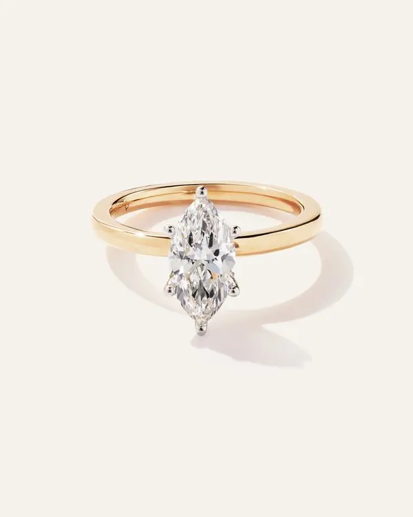 Quince Lab Grown Diamond Marquise Comfort Fit Engagement Ring - Yellow Gold