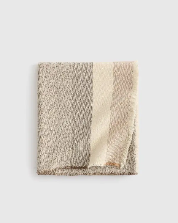 Quince Wool Alpaca Stripe Throw - Espresso