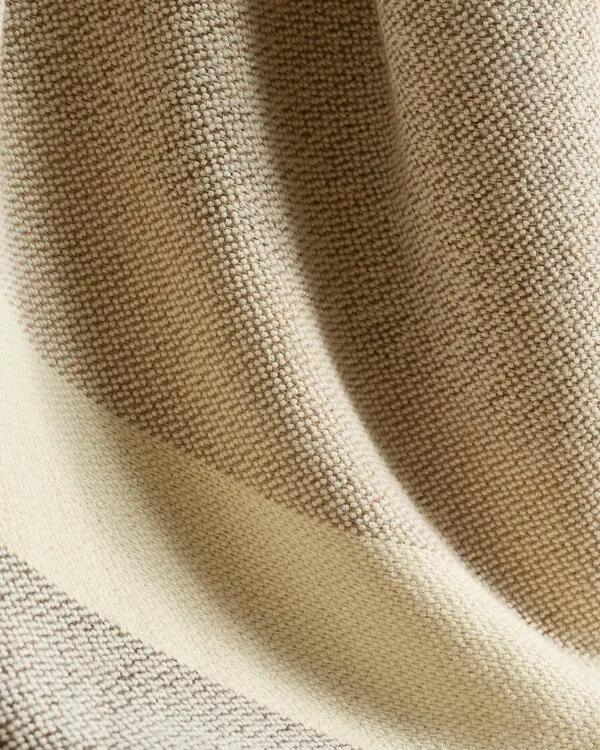 Quince Wool Alpaca Stripe Throw - Latte