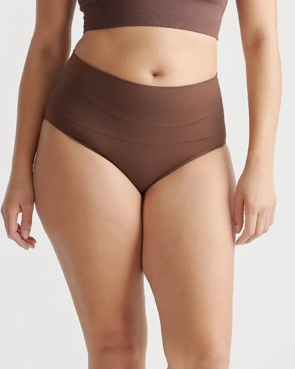 Quince Shaping High-waisted Brief - Cocoa