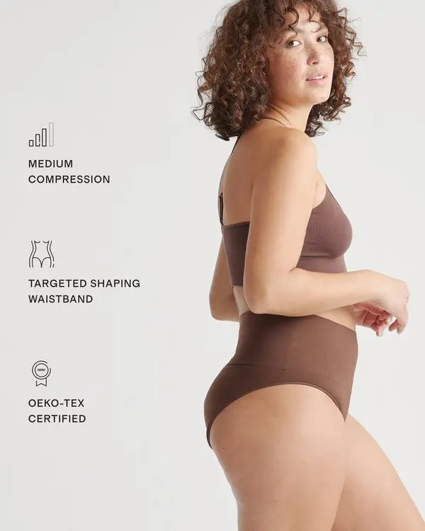 Quince Shaping High-waisted Brief - Cocoa