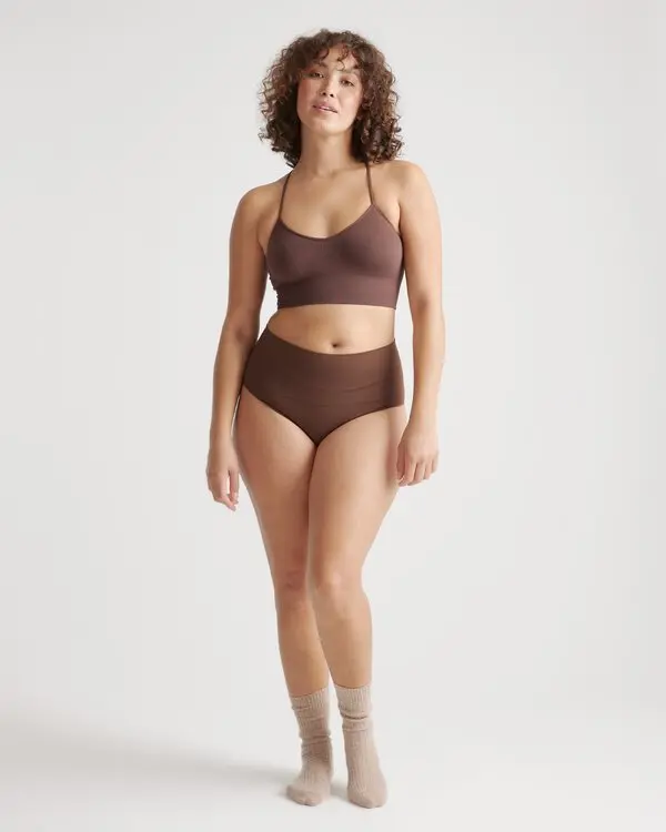 Quince Shaping High-waisted Brief - Cocoa