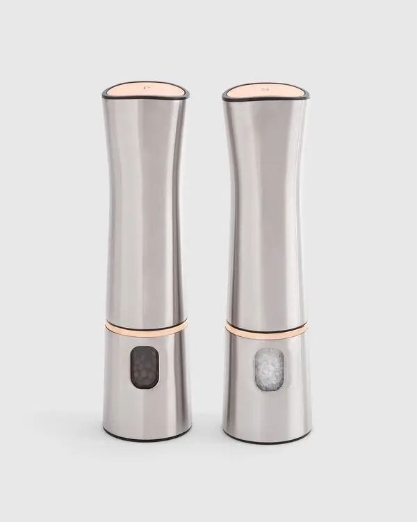 Quince Stainless Steel Electric Salt & Pepper Mill Set - One-color