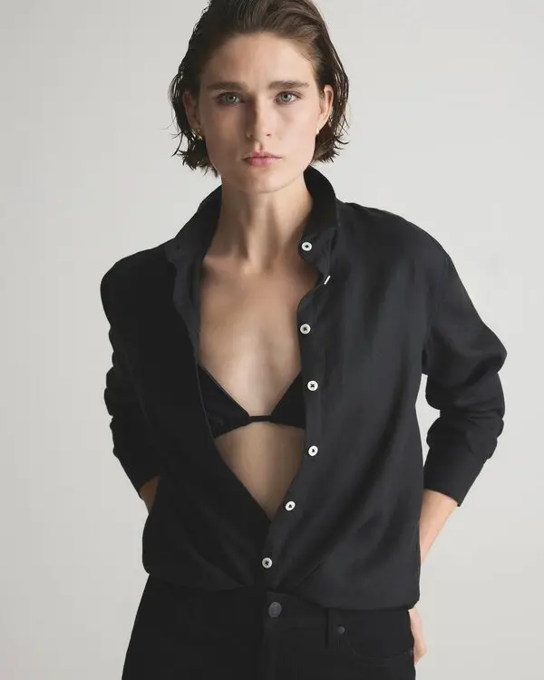 Quince Long Sleeve Shirt - Black