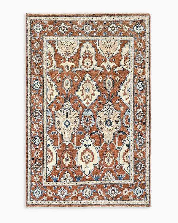 Quince Calypso Hand-knotted Wool Rug - Rust