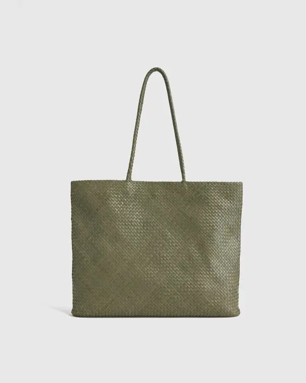 Quince Siena Handwoven Tote - Olive