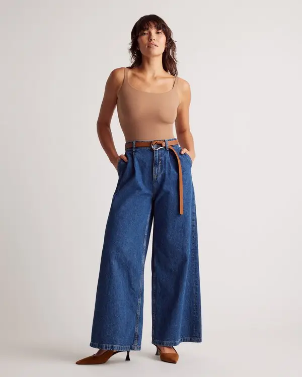 Quince Second Skin Square Neck Tank Bodysuit