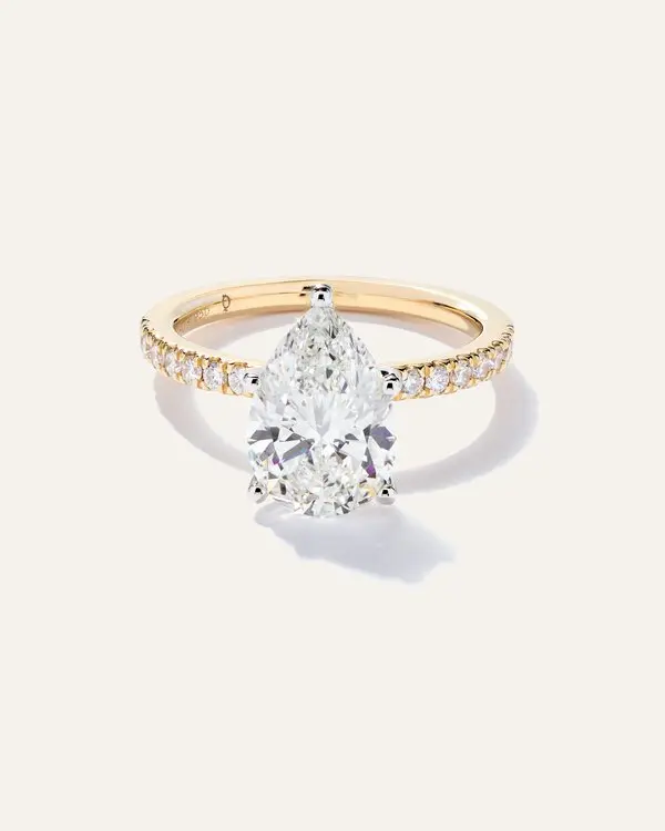 Quince Lab Grown Diamond Pear Engagement Ring - Yellow Gold