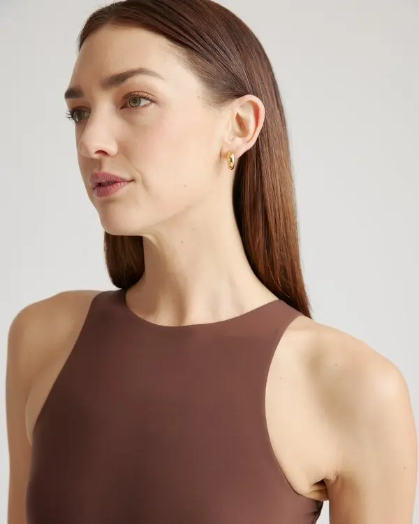 Quince Second Skin High Neck Bodysuit - Cocoa