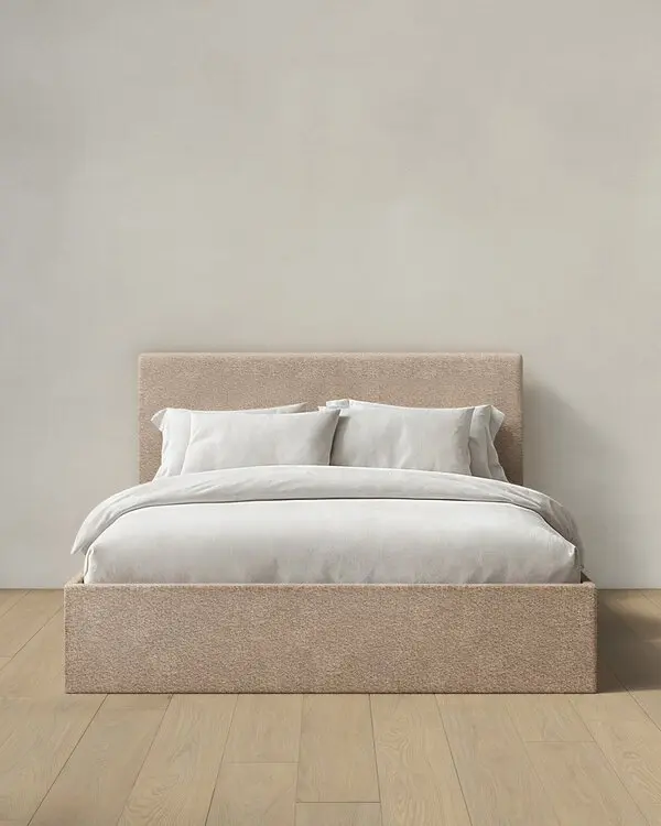 Quince Plush Boucle Square Bed - Camel