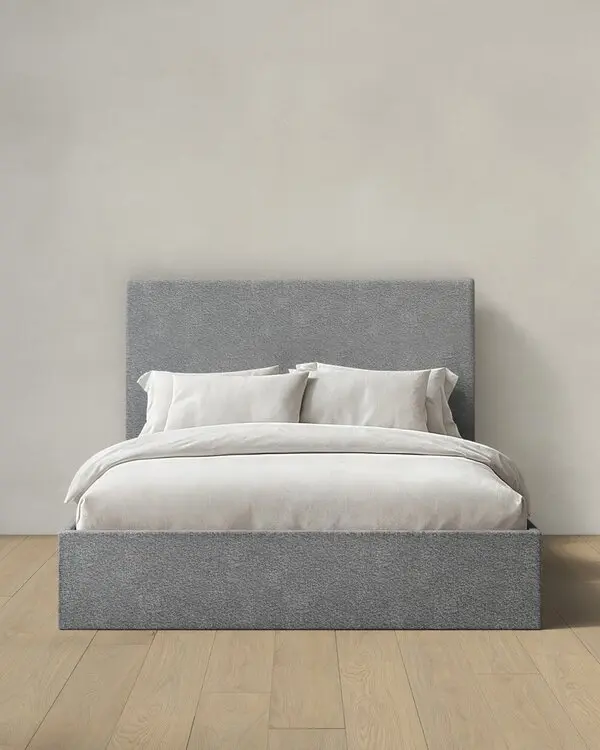 Quince Plush Boucle Square Bed - Grey