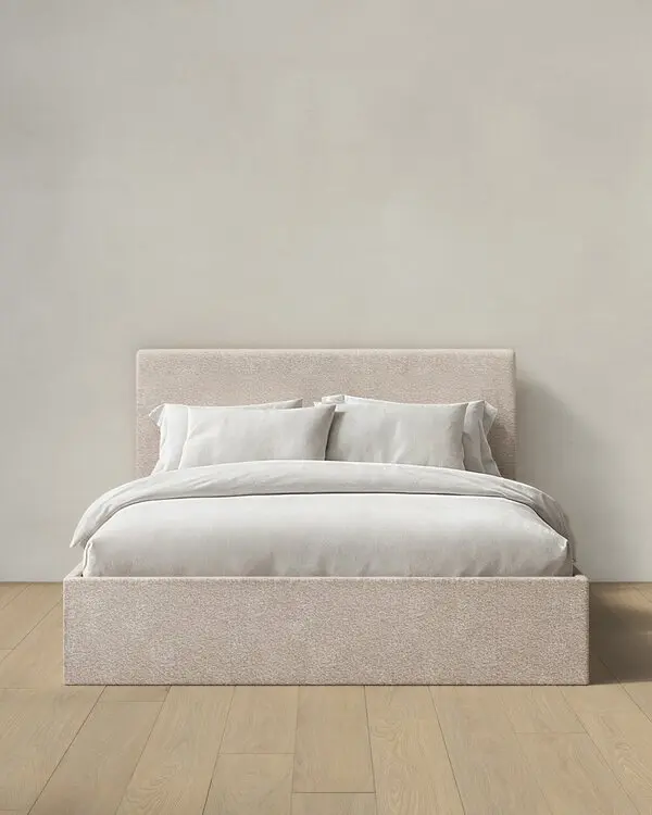 Quince Plush Boucle Square Bed - Ivory