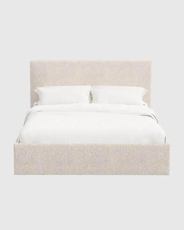 Quince Plush Boucle Square Bed - Ivory
