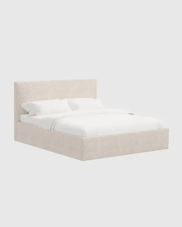 Quince Plush Boucle Square Bed - Ivory