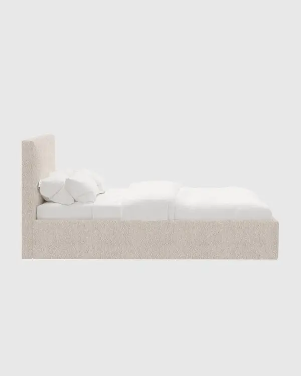 Quince Plush Boucle Square Bed - Ivory