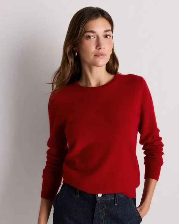 Quince Mongolian Cashmere Crewneck Sweater - Varsity Red