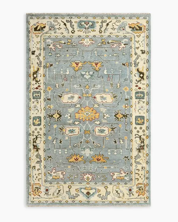 Quince Artemis Hand-knotted Wool Rug - Light Blue