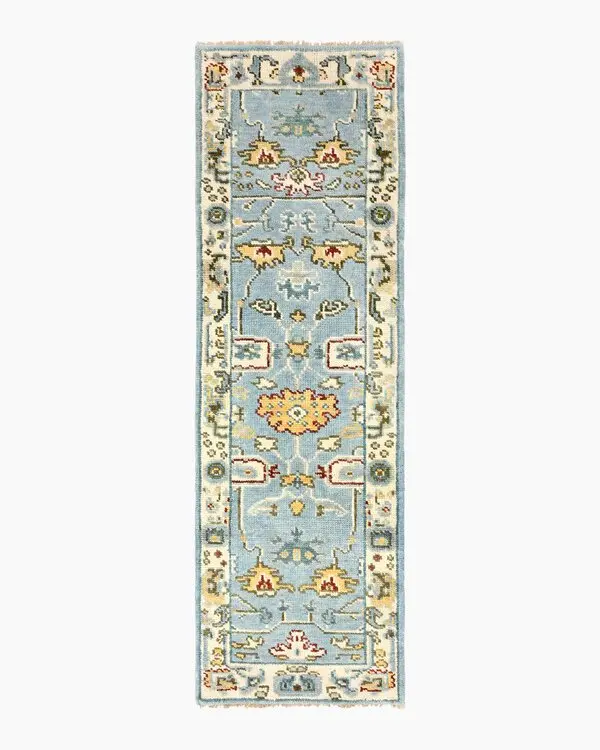 Quince Artemis Hand-knotted Wool Rug - Light Blue