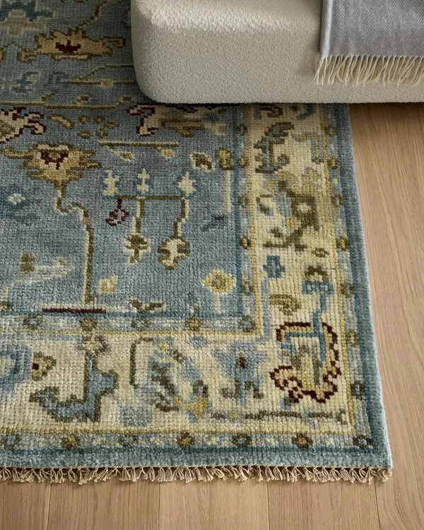 Quince Artemis Hand-knotted Wool Rug - Light Blue