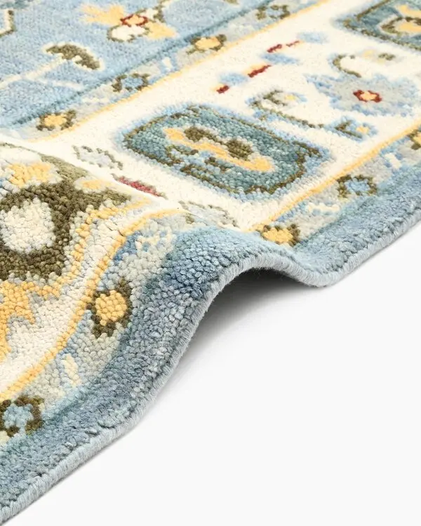Quince Artemis Hand-knotted Wool Rug - Light Blue