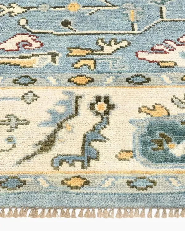 Quince Artemis Hand-knotted Wool Rug - Light Blue