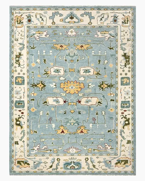 Quince Artemis Hand-knotted Wool Rug - Light Blue