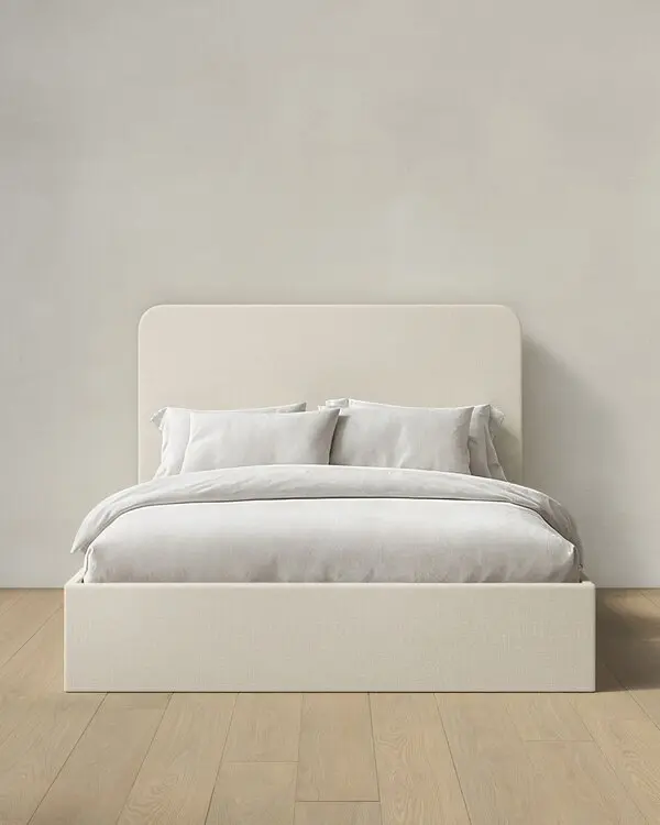 Quince 100% Linen Curved Bed - Canvas