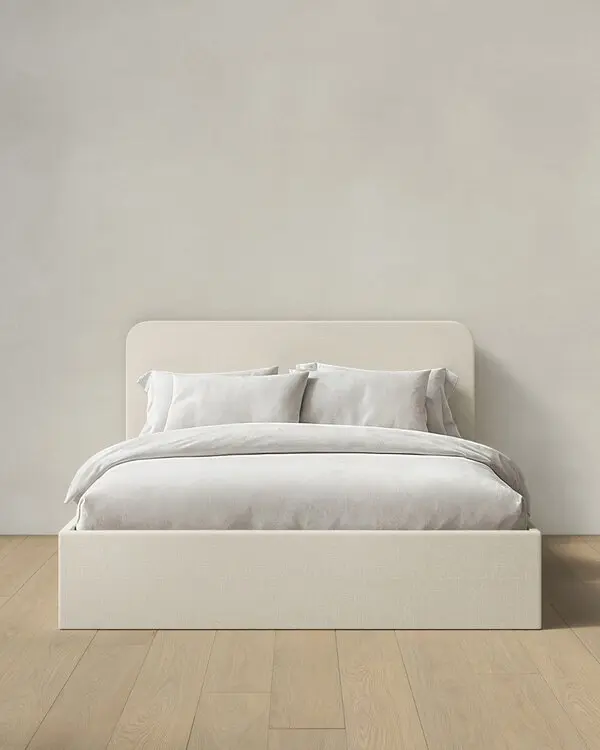 Quince 100% Linen Curved Bed - Canvas