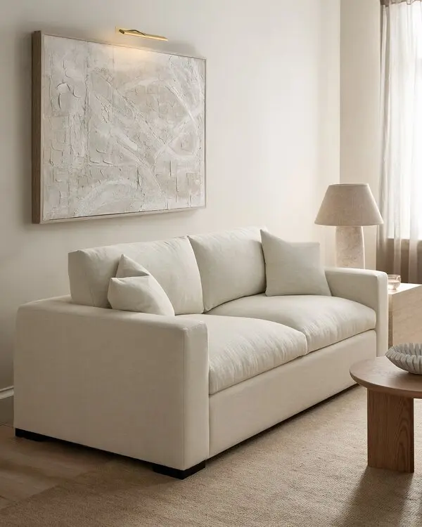 Quince Oasis Sofa In Performance Linen - Ivory
