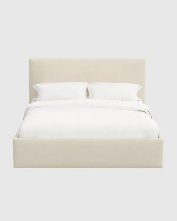 Quince 100% Linen Square Bed - Canvas