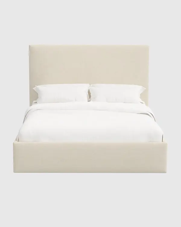 Quince 100% Linen Square Bed - Canvas