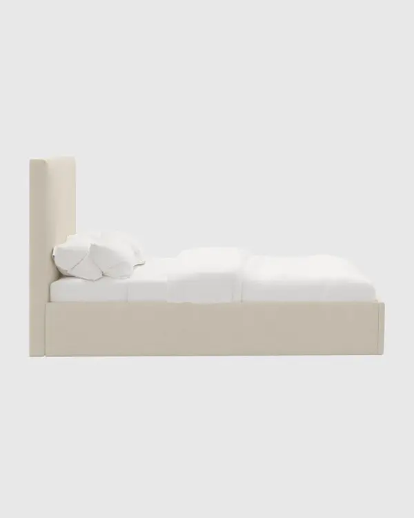 Quince 100% Linen Square Bed - Canvas