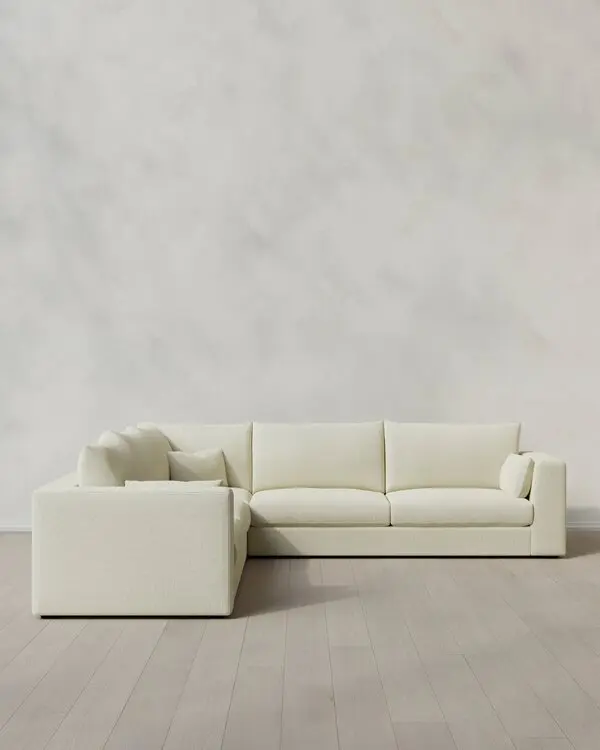 Quince Oasis L Sectional In Performance Linen - Ivory