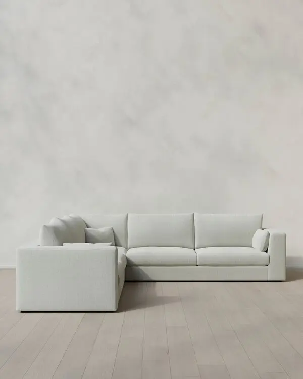 Quince Oasis L Sectional In Performance Linen - Silver