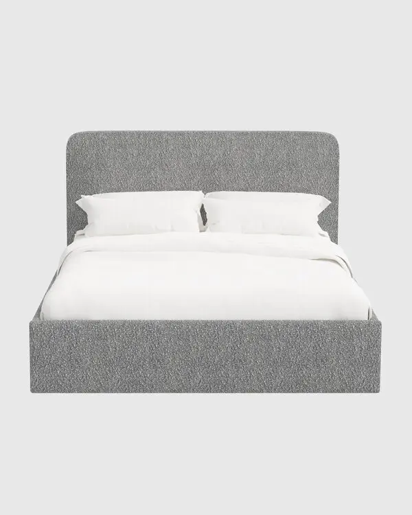 Quince Plush Boucle Curved Bed - Grey