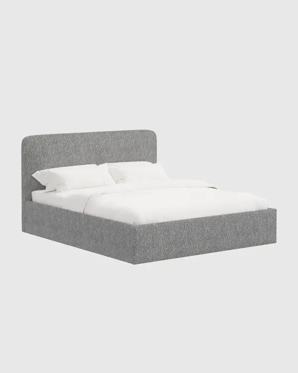 Quince Plush Boucle Curved Bed - Grey