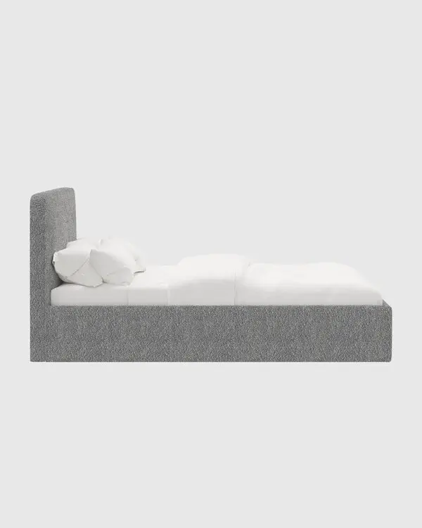 Quince Plush Boucle Curved Bed - Grey