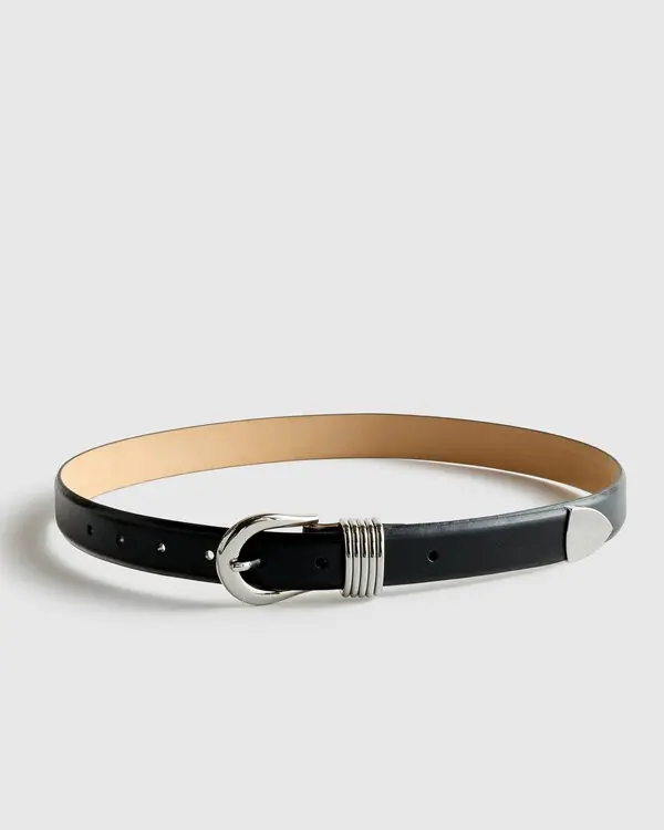 Quince Sculptural Link Watch Band - Black/silver