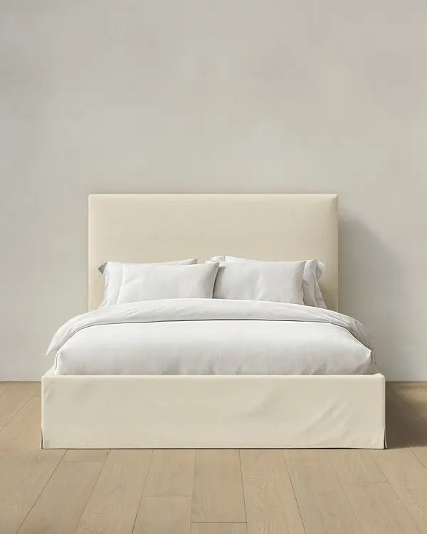 Quince Slipcover Bed In 100% Linen - Canvas