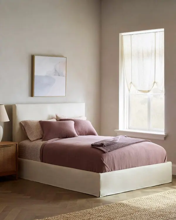 Quince Slipcover Bed In 100% Linen - Flax