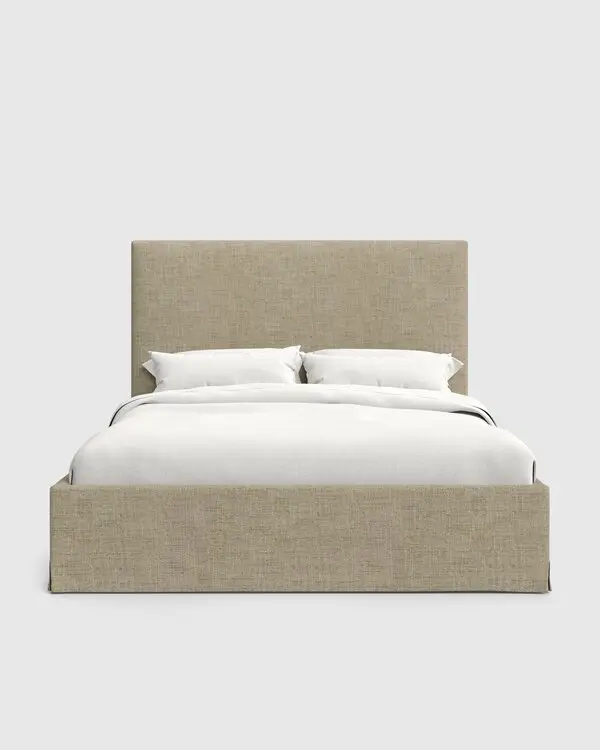 Quince Slipcover Bed In 100% Linen - Flax