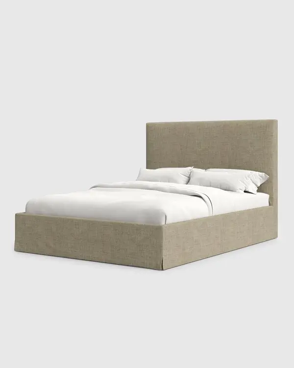 Quince Slipcover Bed In 100% Linen - Flax