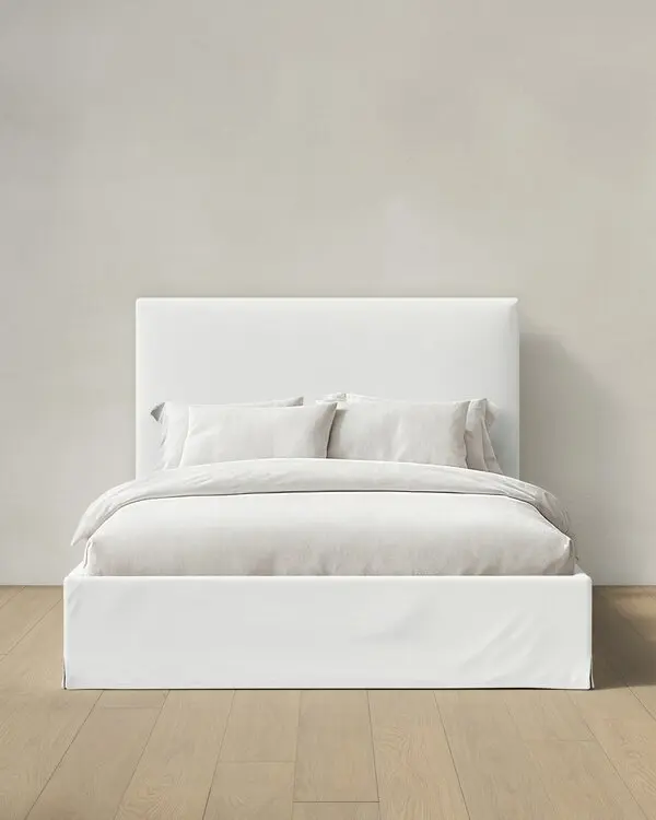 Quince Slipcover Bed In 100% Linen - White