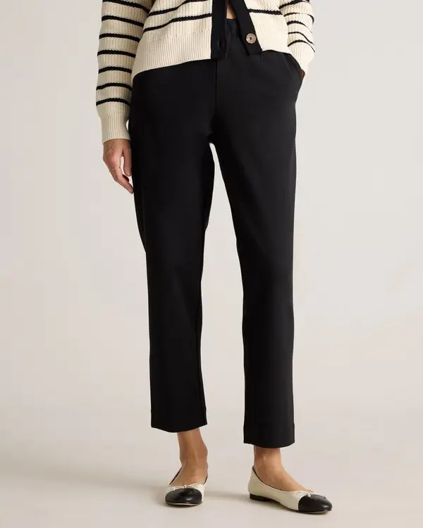 Quince Organic Cotton Straight Pants - Bold Black