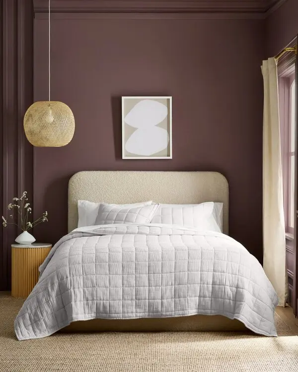 Quince Gauze Box Quilt Set - Light Grey
