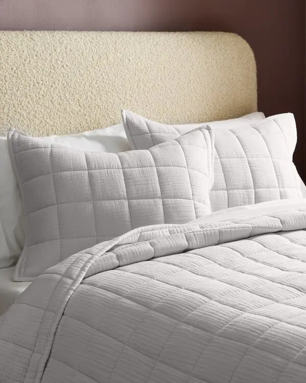 Quince Gauze Box Quilt Set - Light Grey