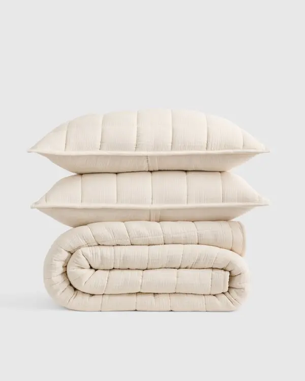 Quince Gauze Box Quilt Set - Undyed