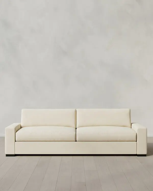 Quince Stillman Performance Velvet Sofa - Ivory