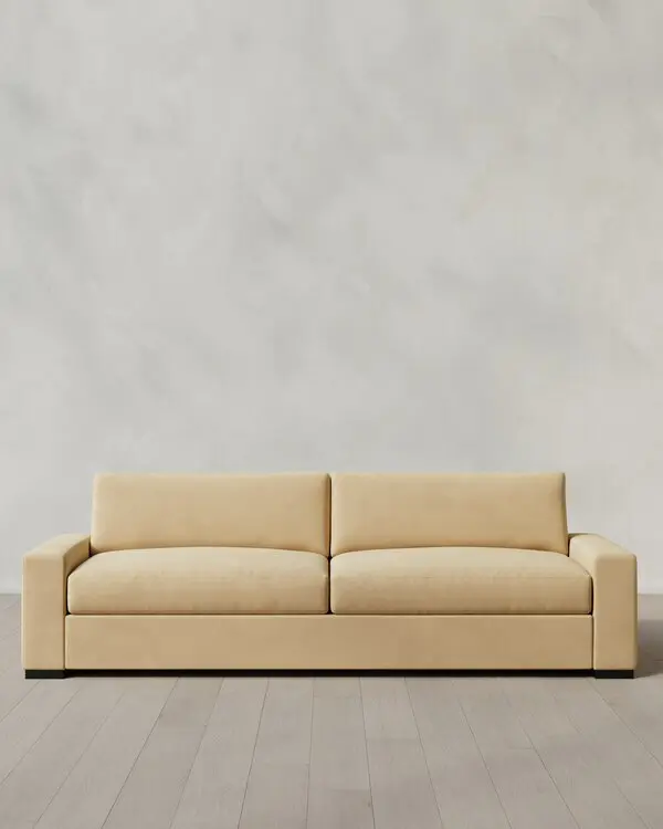 Quince Stillman Performance Velvet Sofa - Linen
