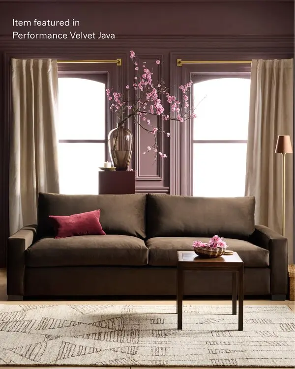 Quince Stillman Performance Velvet Sofa - Sable